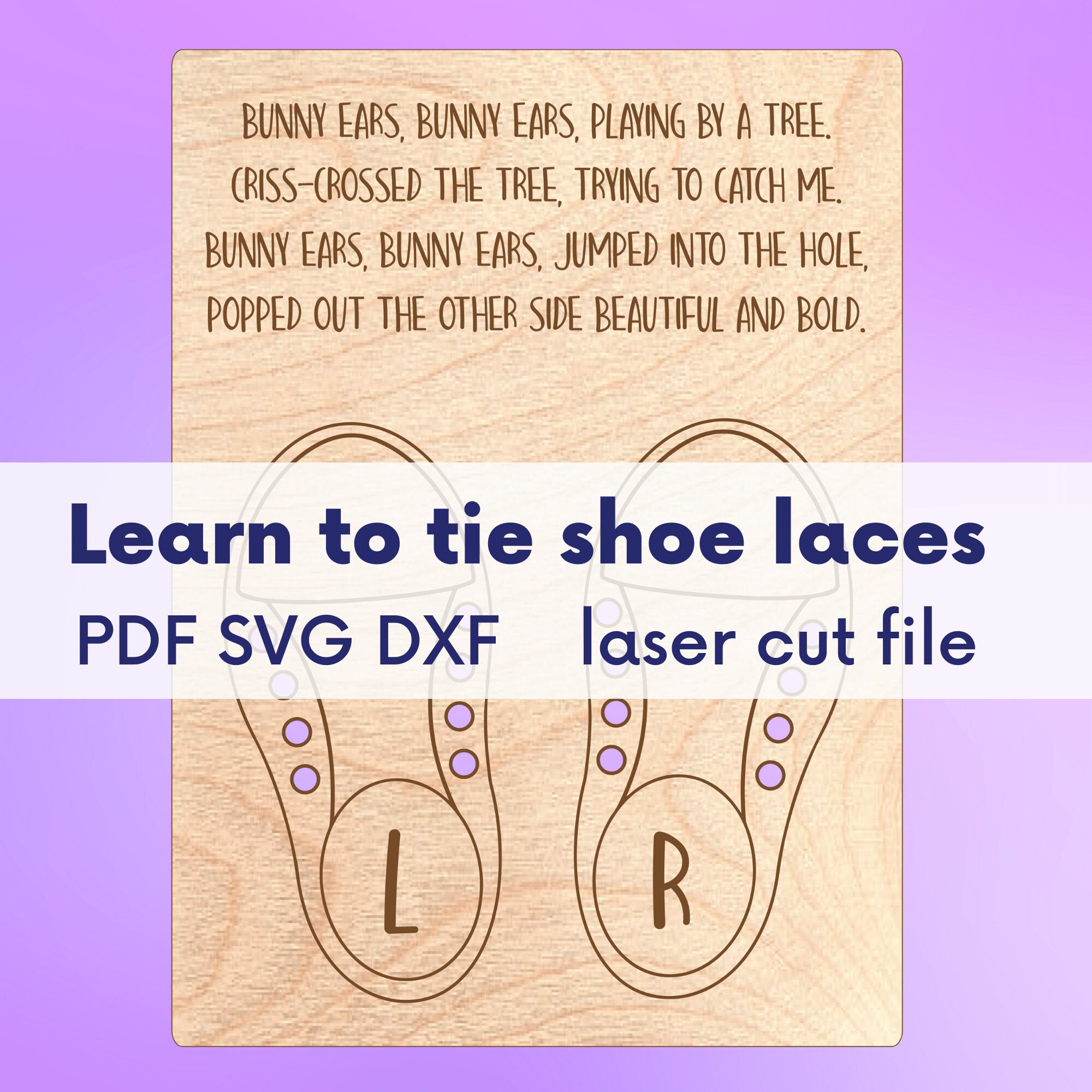 Educational SVG Learn to Tie Shoe Laser, Shoe Tying Laser Cut, Laser ...