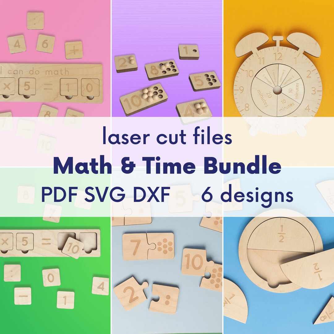Wooden Learning Clock for Kids, Laser Cut Toy Files, Laser File ...
