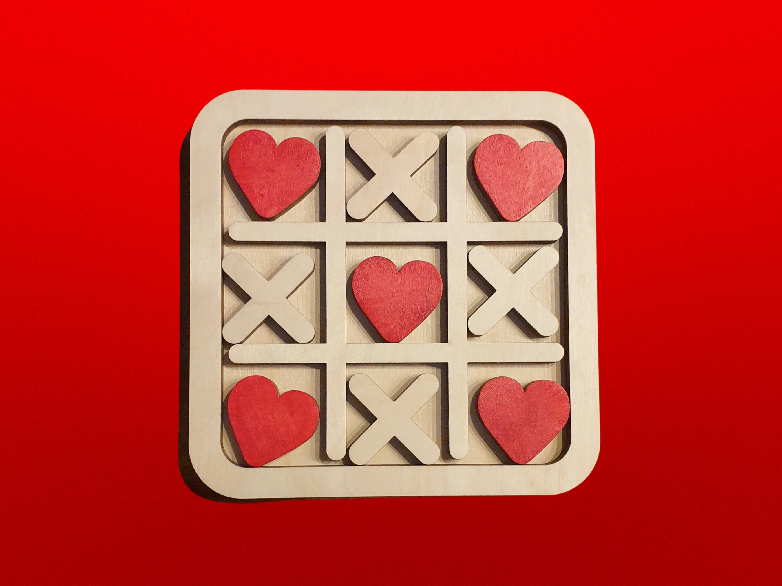 Valentines Tic Tac Toe Svg Laser File, Valentines Tic Tac Toe Laser File, Valentines Tick Tack ...