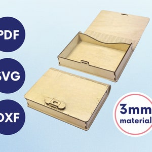 Laser Cut Book Box Svg, Book Box File, Laser Cut Box With Lid, Laser ...