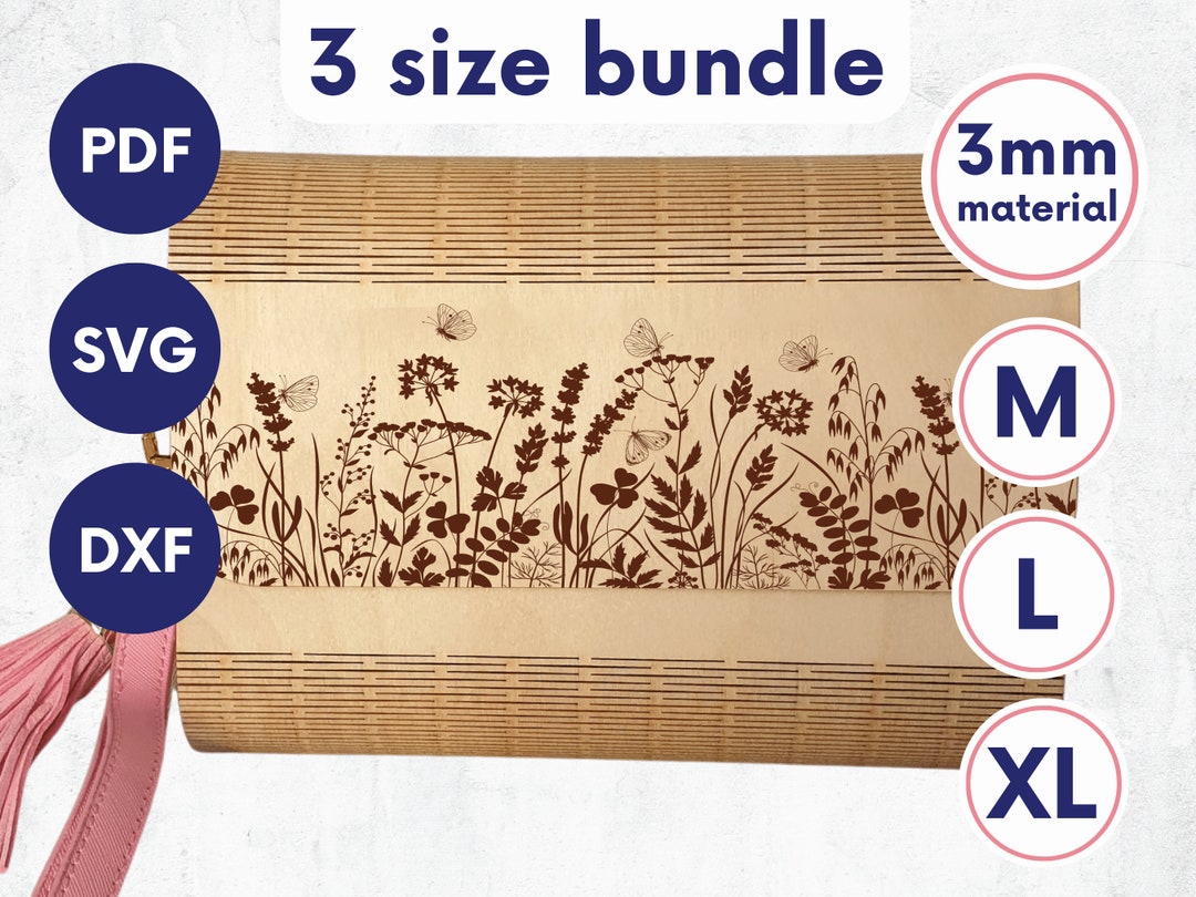 Laser Cut Handbag Dxf, Laser Cut Hand Bag for Straps, Wooden Purse ...