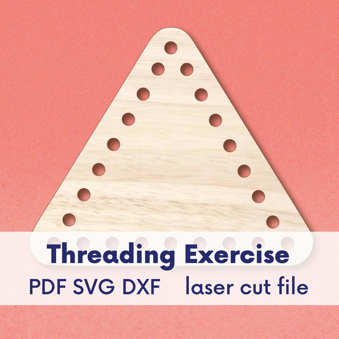 Threading Wood Toy, Wooden Threading & Lacing Shapes, Laser File ...