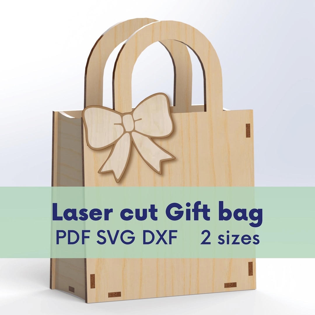 Laser Cut Gift Bag Template Svg, Laser Cut Bag Dxf, Wooden Purse Laser ...
