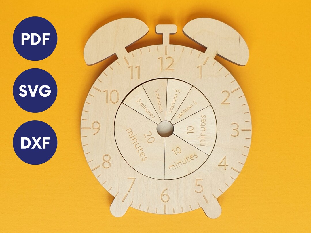 Wooden Learning Clock for Kids, Laser Cut Toy Files, Laser File ...