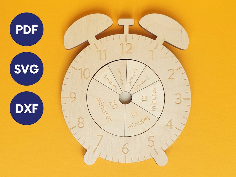 Wooden Learning Clock for Kids Laser Cut Toy Files Laser - Etsy