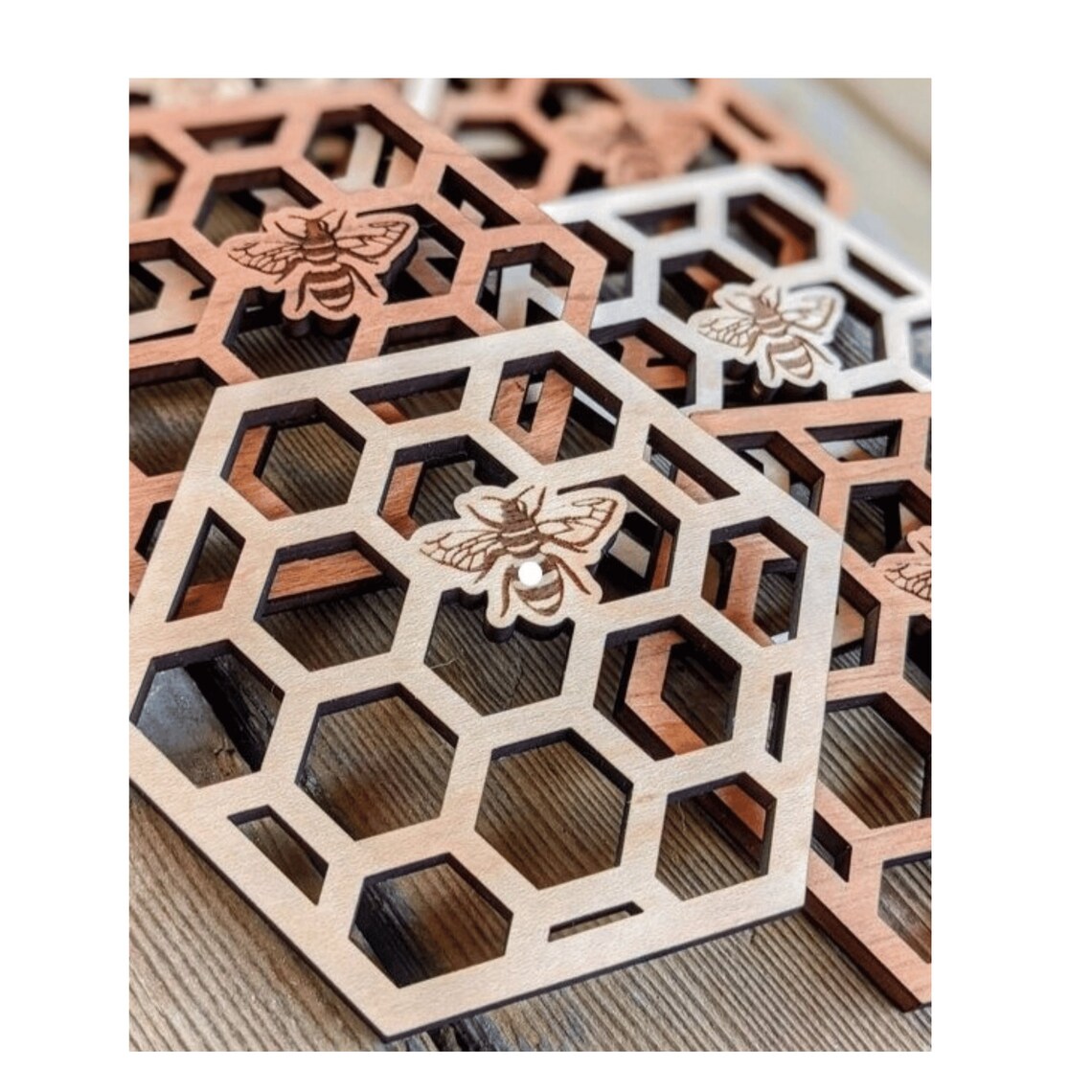 Honeycomb Coaster Bee Coaster Svg File, Laser Cut Coaster Files ...