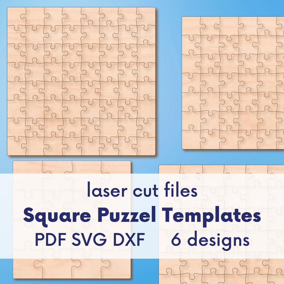 Laser Cut Puzzle Template Bundle, Puzzle SVG Templates, Laser Cut ...
