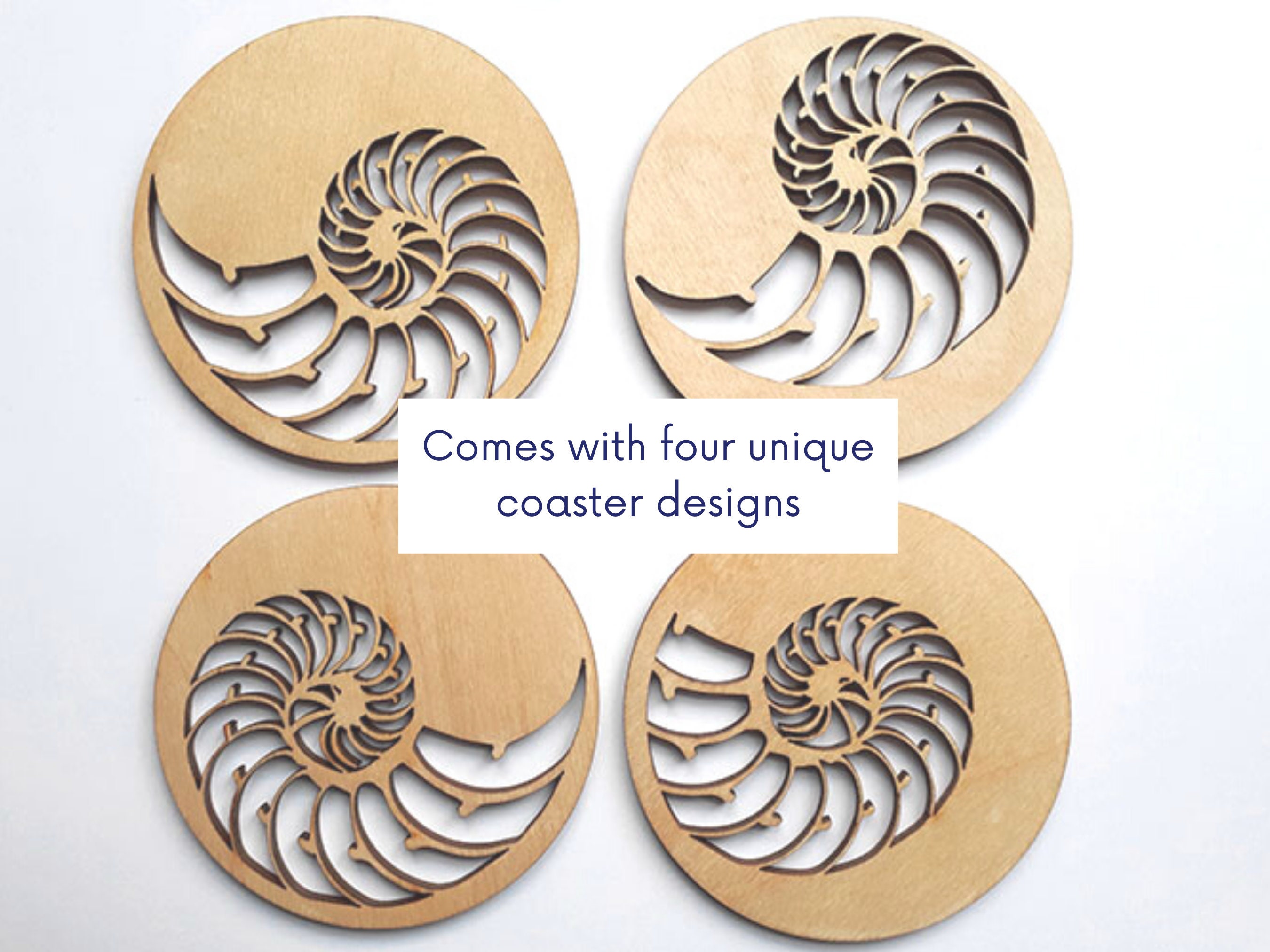 Nautilus Coaster Designs Svg Laser Cut Coaster Files Coaster - Etsy