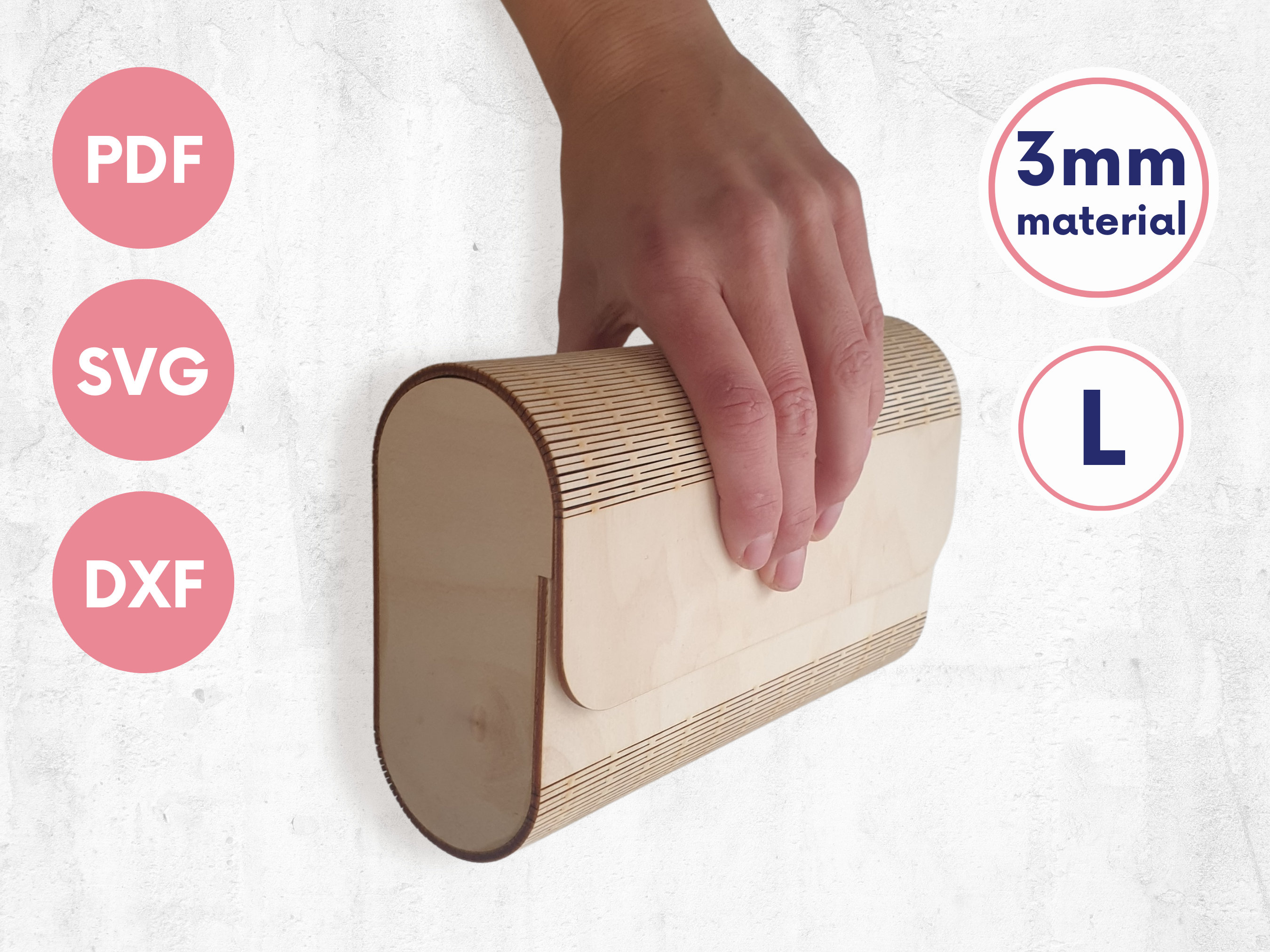 Wooden Purse Laser File Living Hinge Svg Wooden Bag Dxf - Etsy