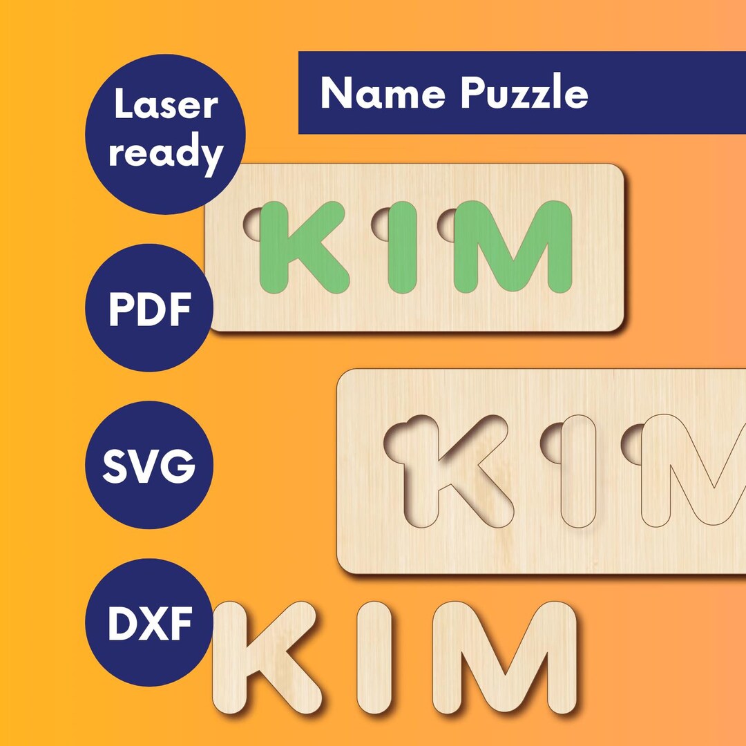 Kids Name Puzzle SVG File, Laser Cut Name Puzzle Laser File, Baby Name ...