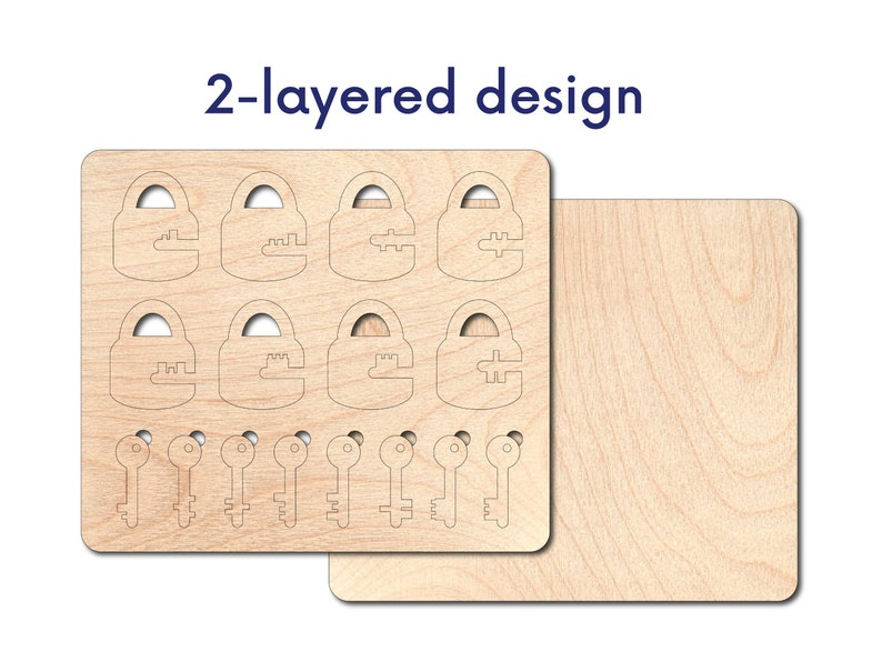 Key and Lock Puzzle for Kids Laser Cut Toy Files Laser File - Etsy