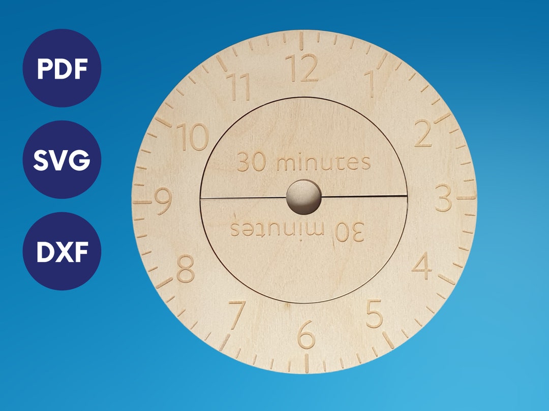 Wooden Learning Clock for Kids, Laser Cut Toy Files, Laser File ...