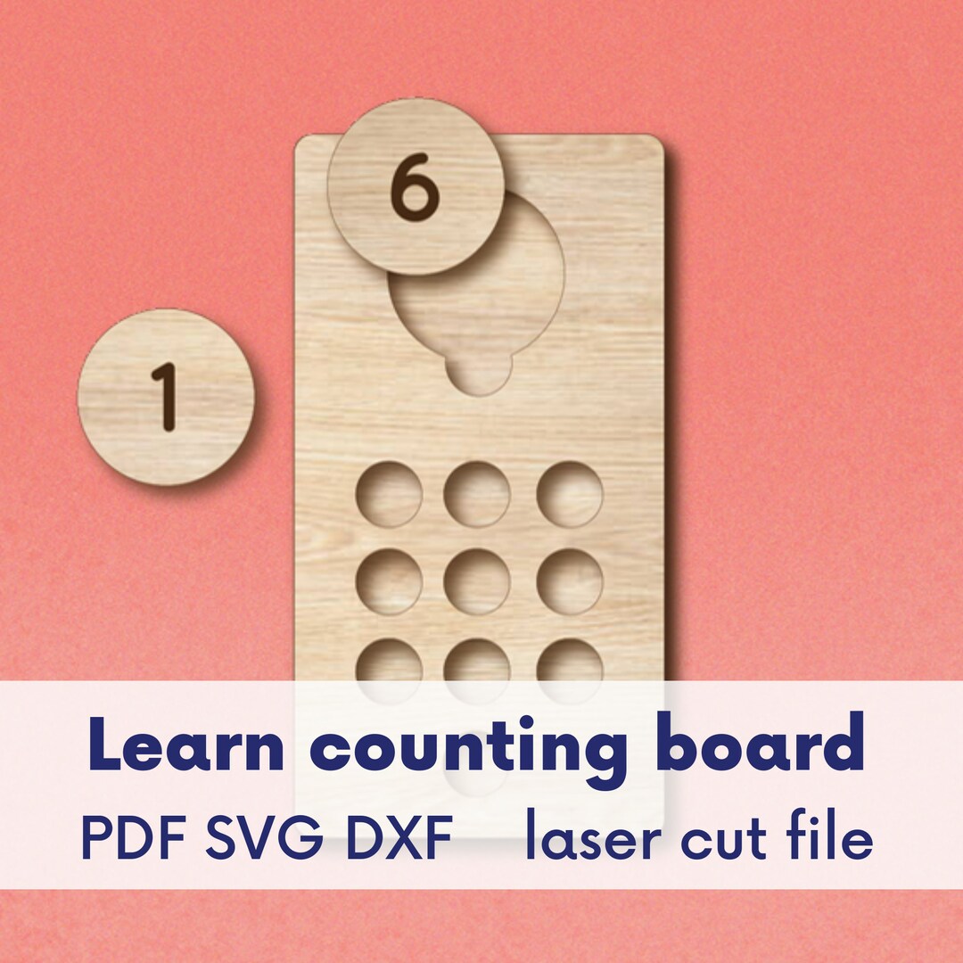 Counting Tray Laser Cut File, Laser Cut Puzzle, Wood Math Board Laser ...