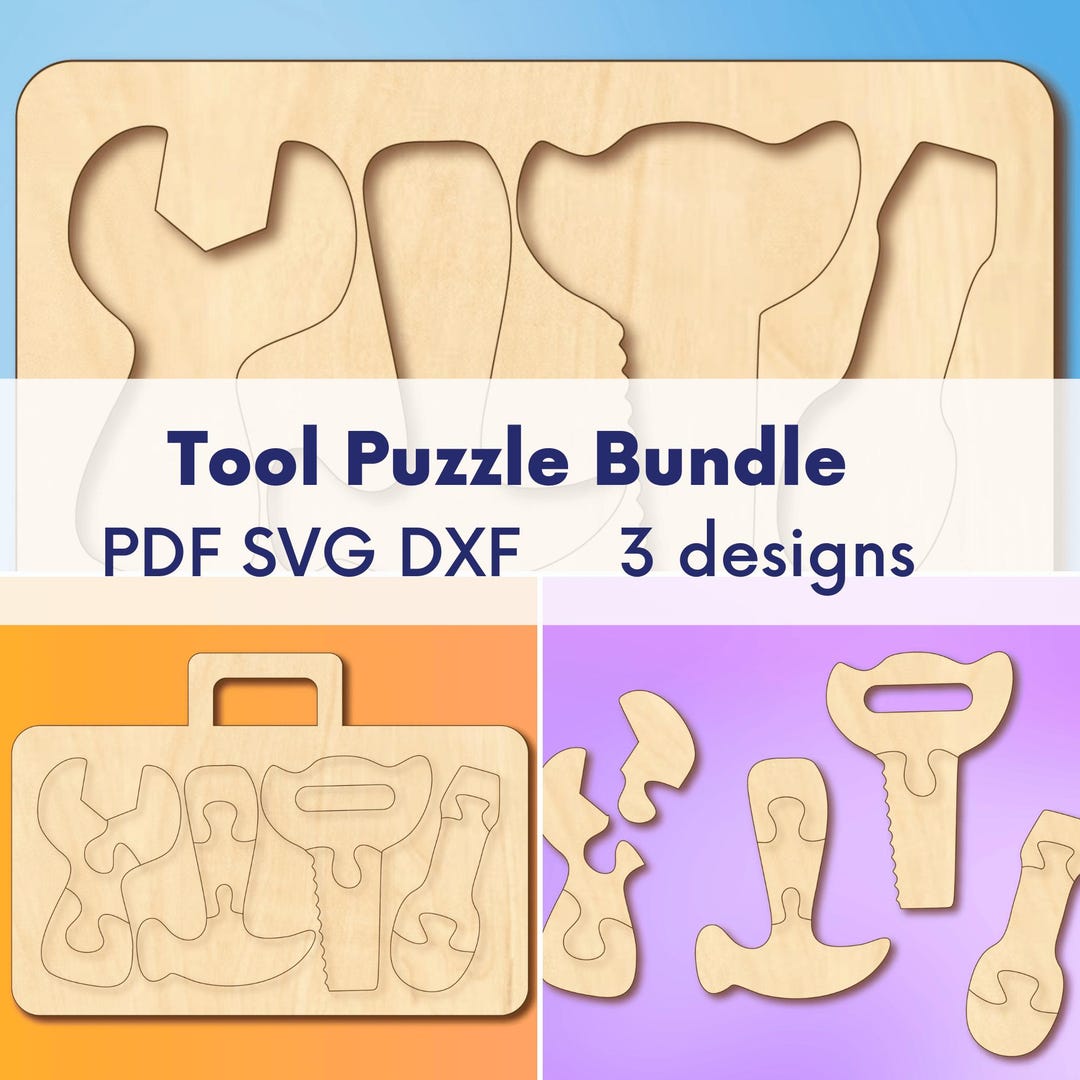 Tool Set Puzzle for Kids Bundle, Laser Cut Toy Files, Laser File ...