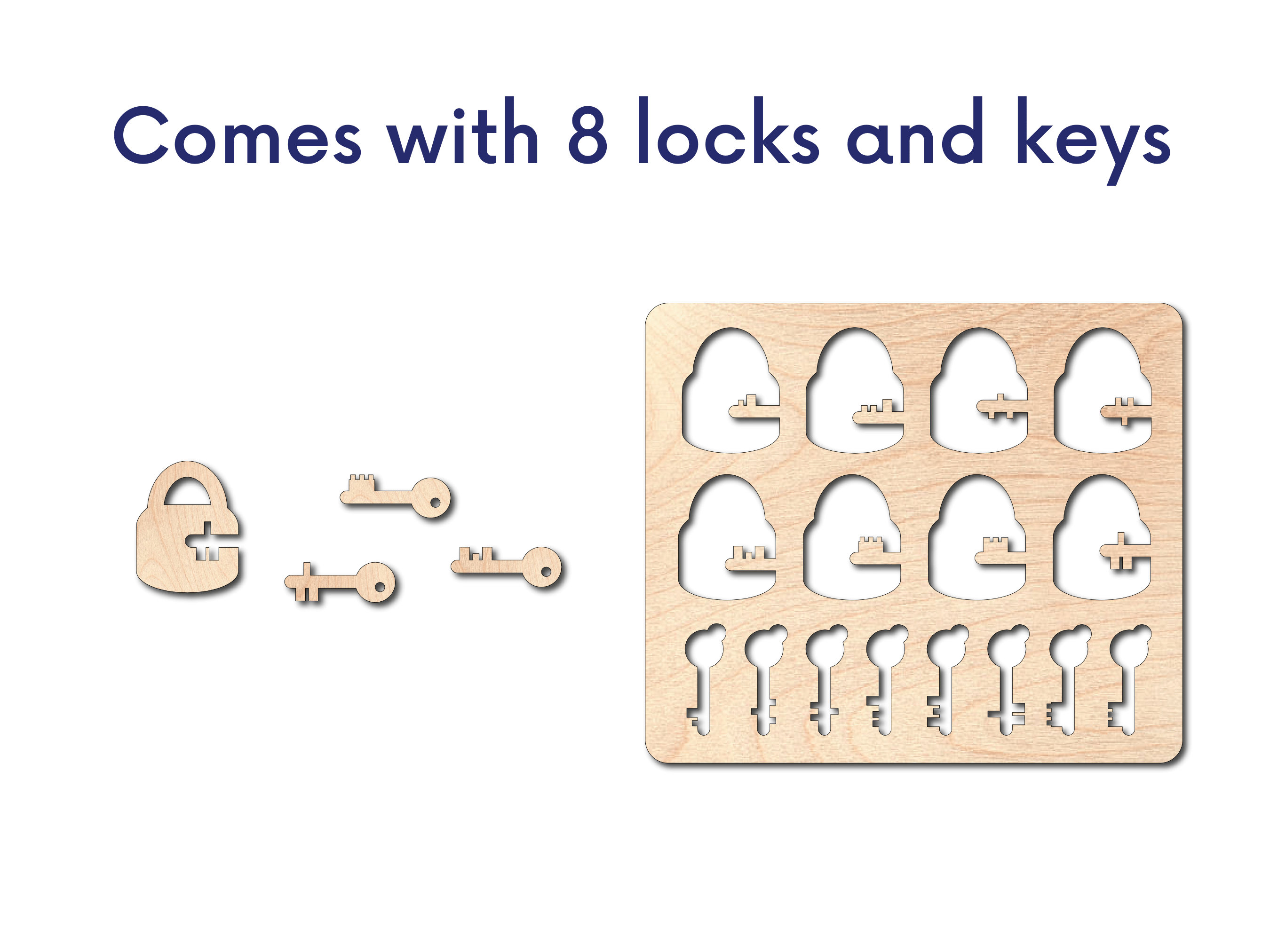 Key and Lock Puzzle for Kids Laser Cut Toy Files Laser File - Etsy
