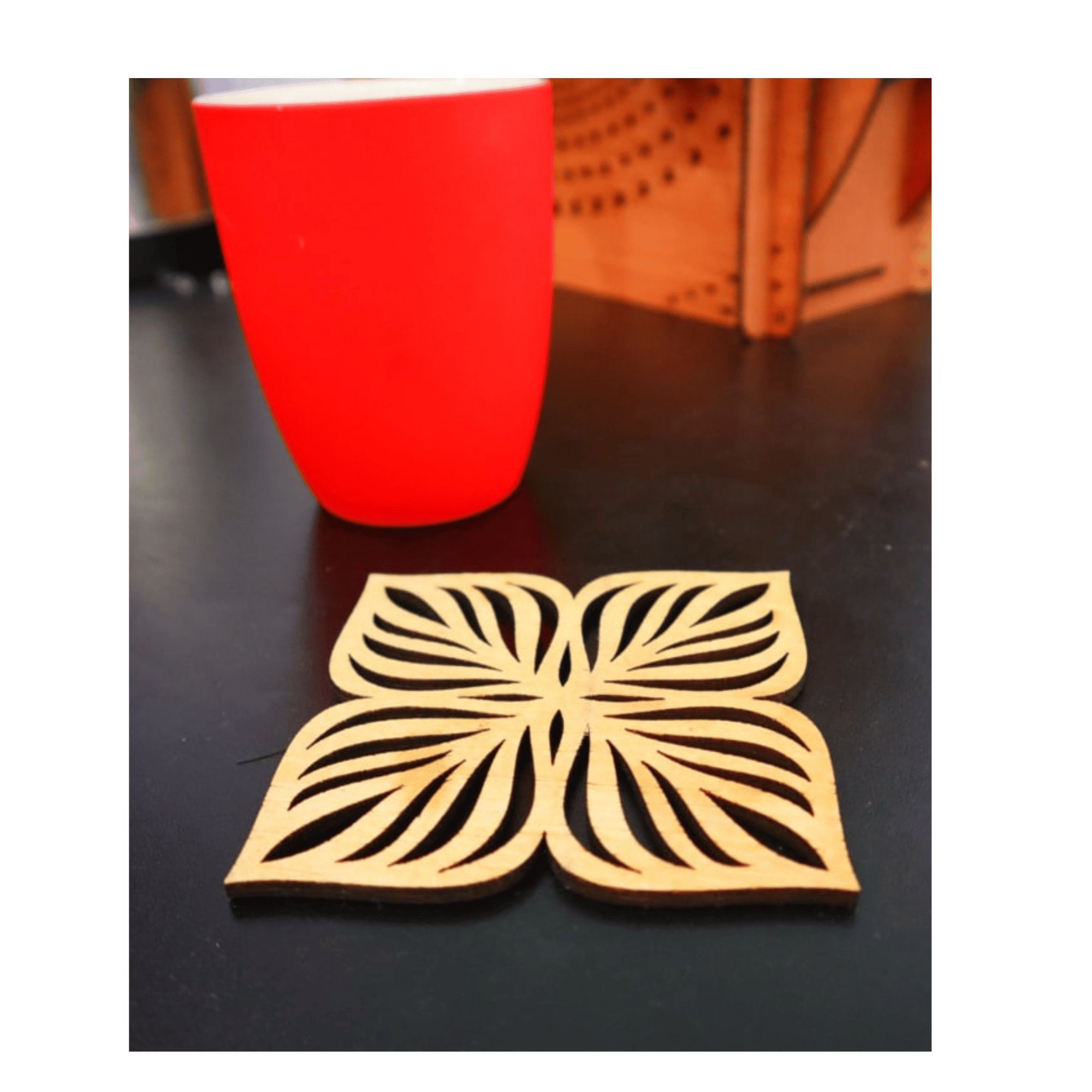 Tulip Coaster Floral Coaster Svg File Laser Cut Coaster - Etsy