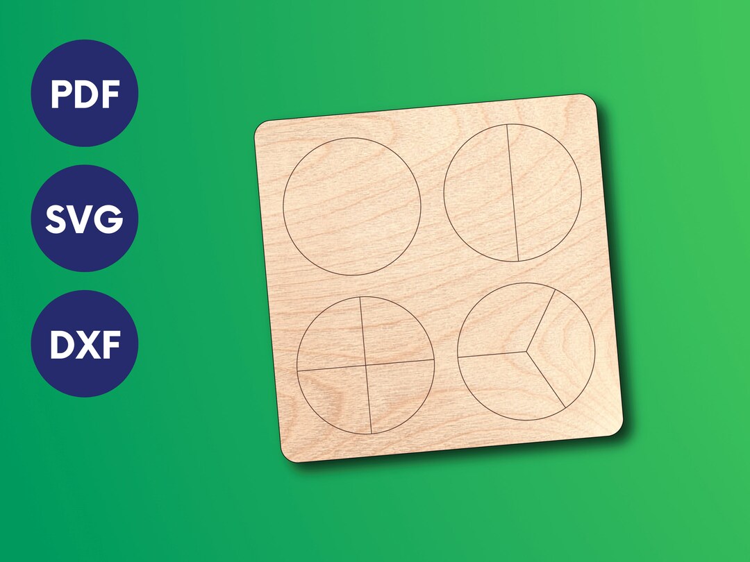 Fractional Puzzle, Fraction Circle Svg, Laser Cut Toy Files, Laser File ...
