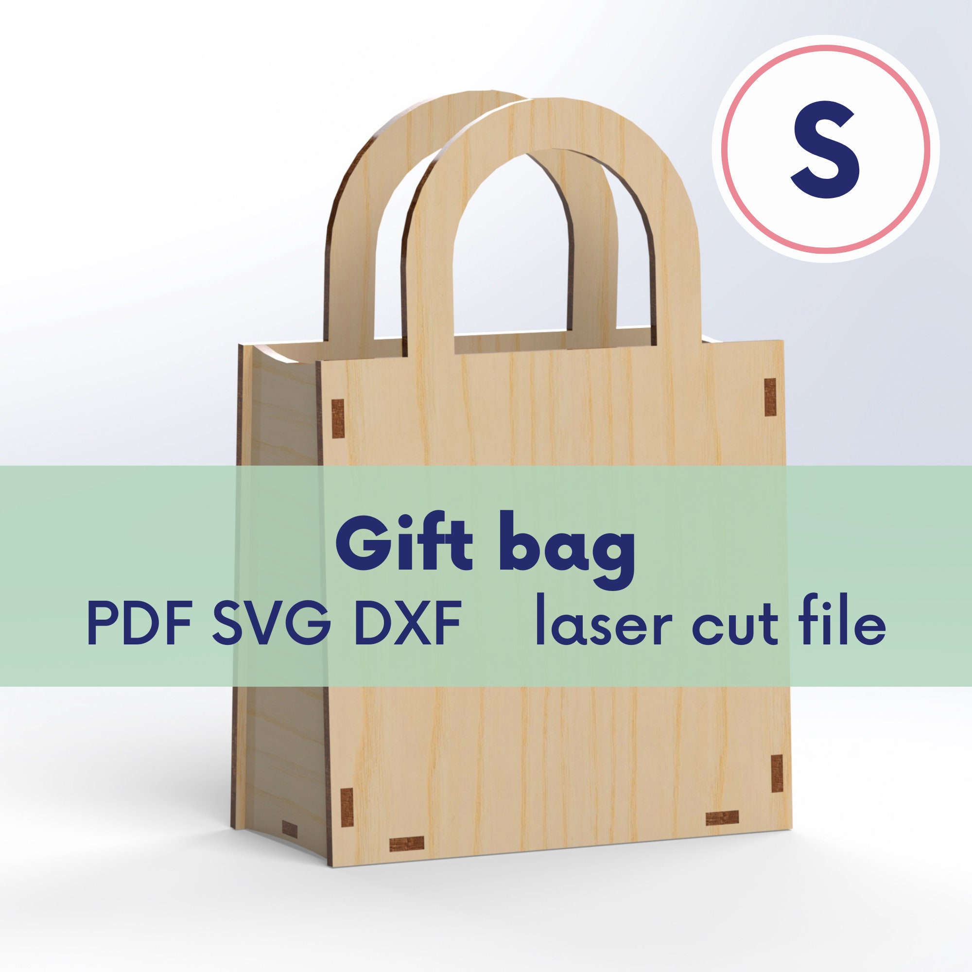 Laser Cut Gift Bag Template Svg, Laser Cut Bag Dxf, Wooden Purse Laser ...