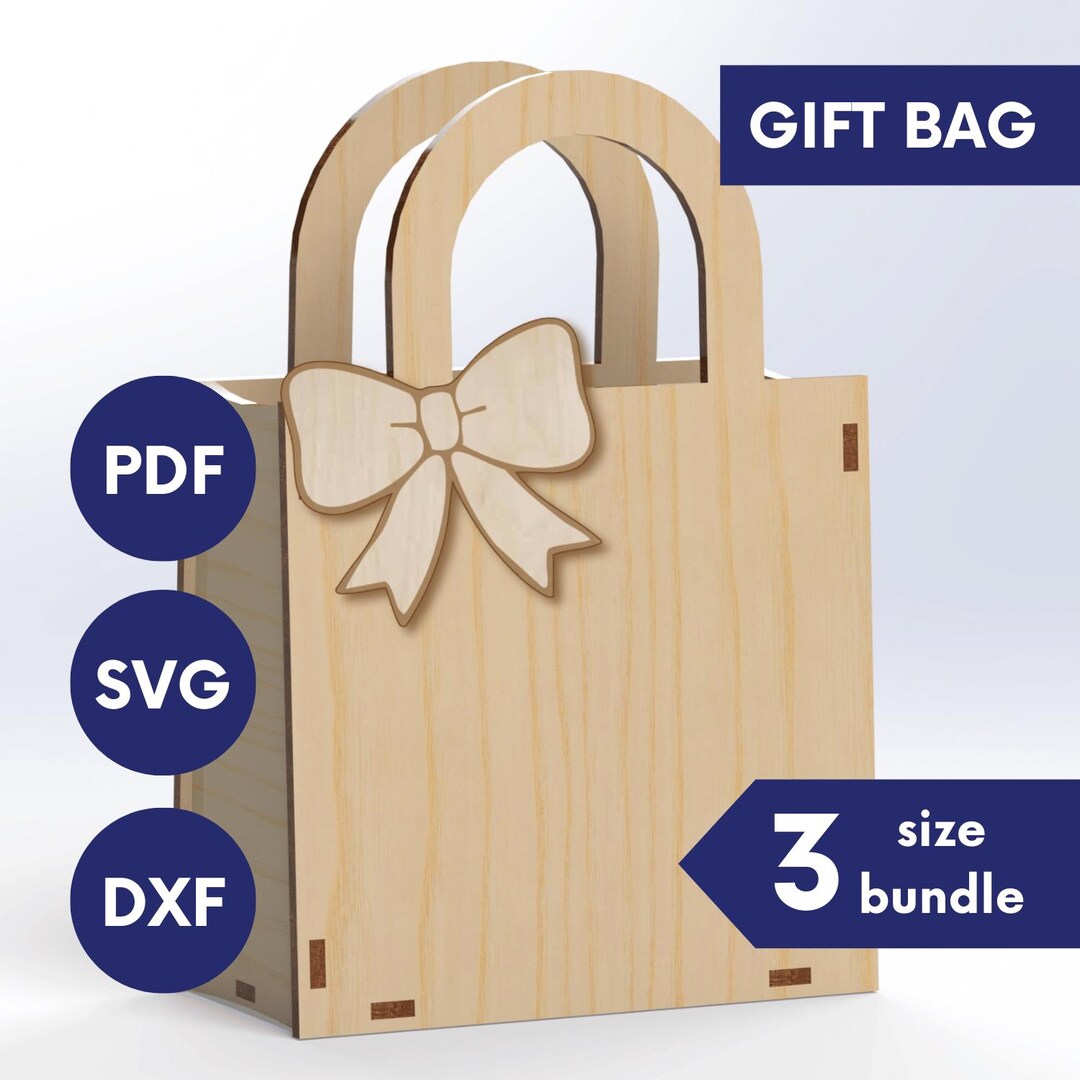 Laser Cut Gift Bag Template Svg, Laser Cut Bag Dxf, Wooden Purse Laser ...
