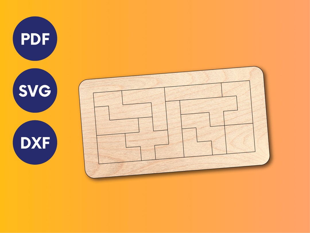Laser Cut Puzzle Svg File, Tetris Puzzle Game, Tetris Glowforge SVG Cut ...