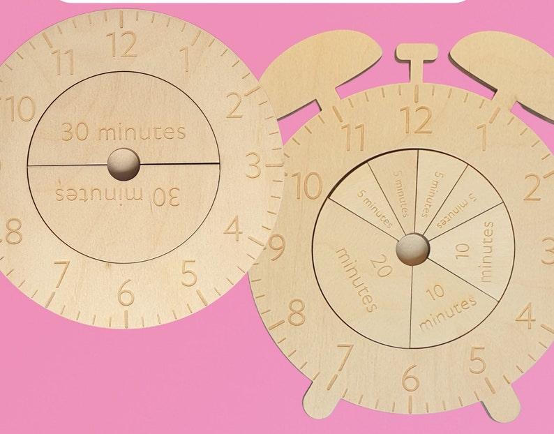 Lasercut Montessori Toys Bundle, Wooden Learning Clock for Kids, Laser ...