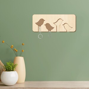 Bird Key Holder SVG - Laser Cut Wall Hanger With Bird Keychains - Love ...