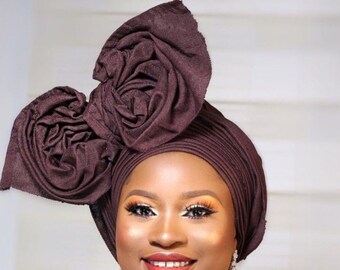 Africa Party Navy Blue Nigeria Gele Headtie Hat Aso-oke - Etsy