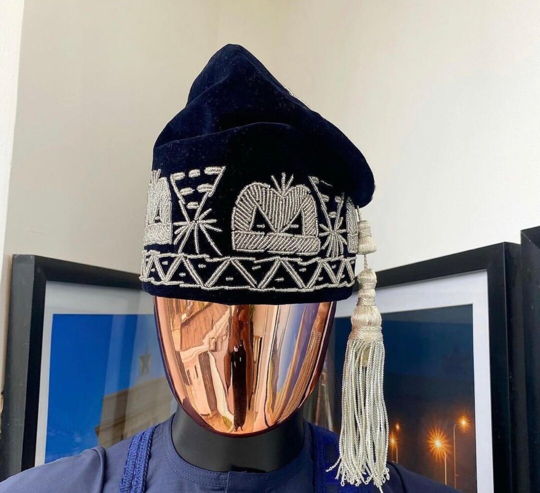 African Chieftaincy Wedding Hat. Igbo Ozo Cap, African Men's Wedding ...