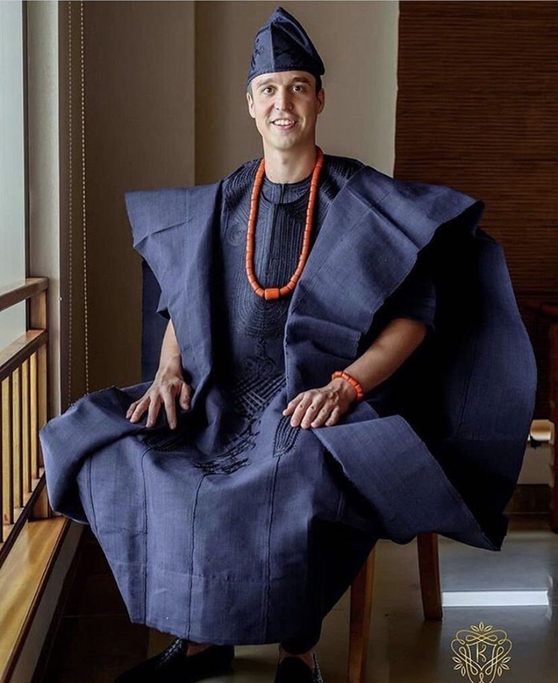 Blue AGBADA, AGBADA for Men, African AGBADA, African Wedding Suit ...