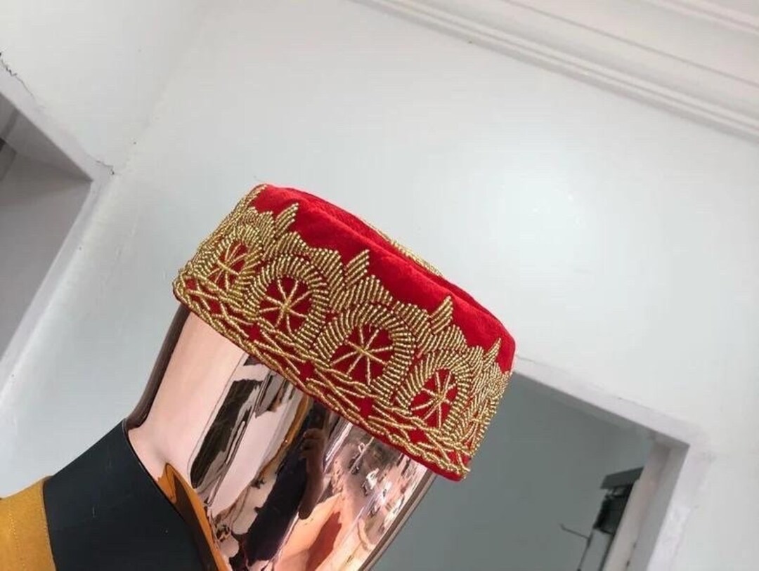 African Chieftaincy Wedding Hat. Igbo Ozo Cap, African Men's Wedding ...