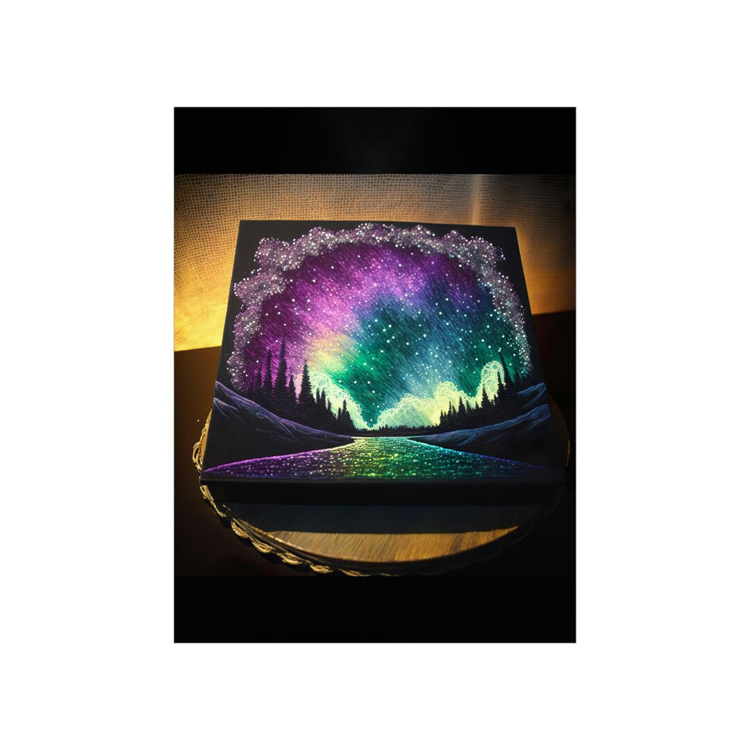AI Art Crayon Art of Northern Lights Premium Matte Vertical Posters ...