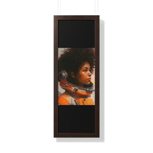 Female Astronaut Explorer Portrait Framed Vertical Poster AI Created ...