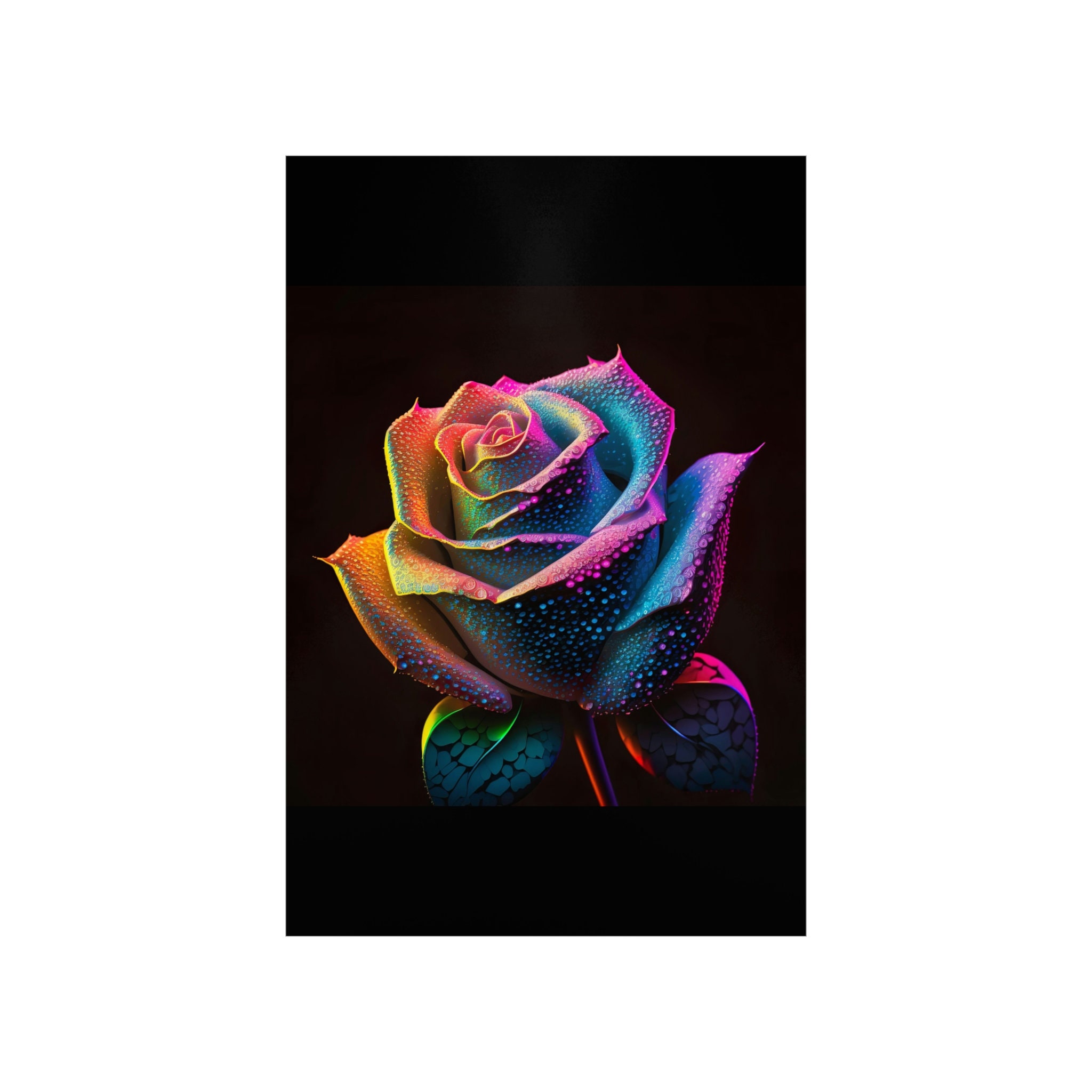 AI Digital Art Pointillism Rose Premium Matte Vertical Posters AI Art ...