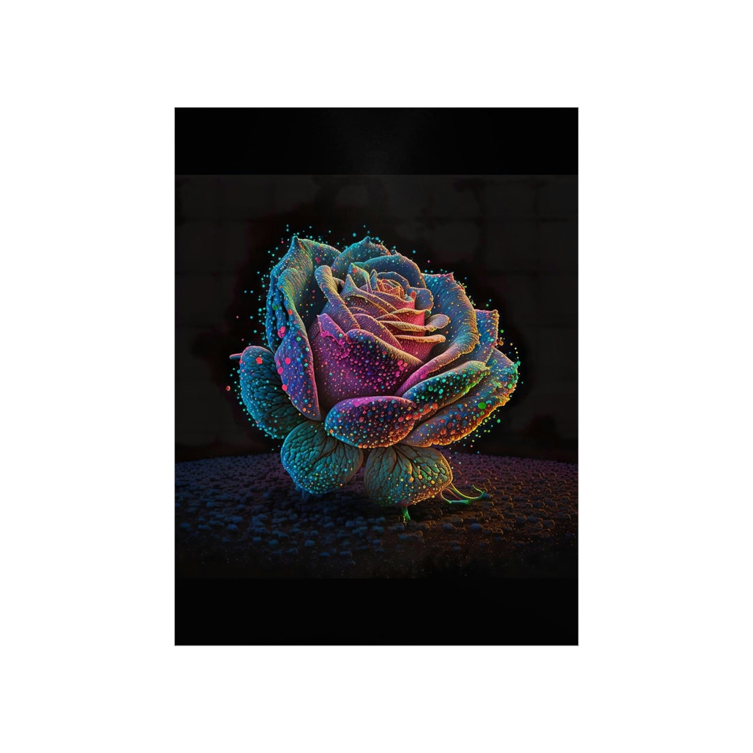 AI Digital Art Pointillism Rose Premium Matte Vertical Posters | AI Art ...