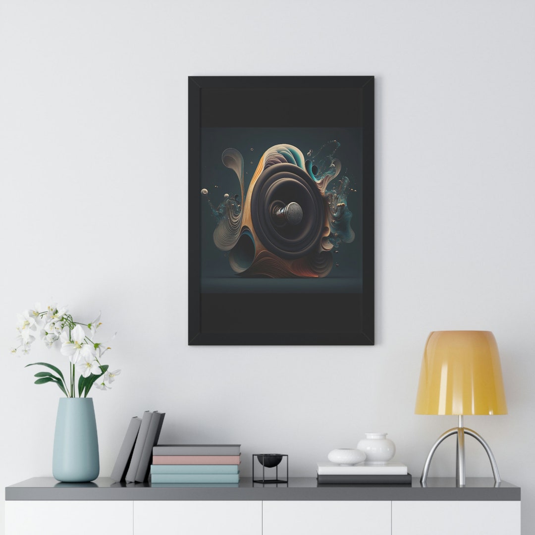 Premium Liquid Sound Waves Visualized Framed Vertical Poster | Digital ...
