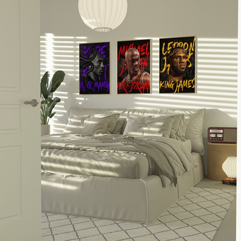 Set of NBA Goats Prints, Lebron James, Michael Jordan and Kobe Bryant ...