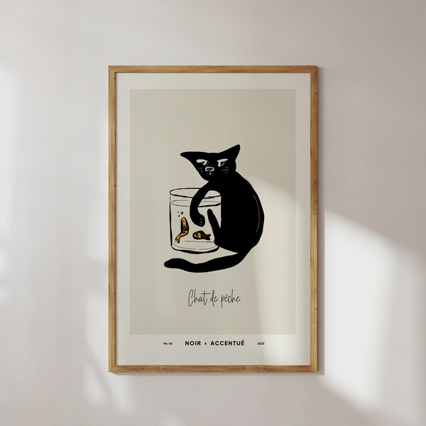 Black Cat Poster - Etsy