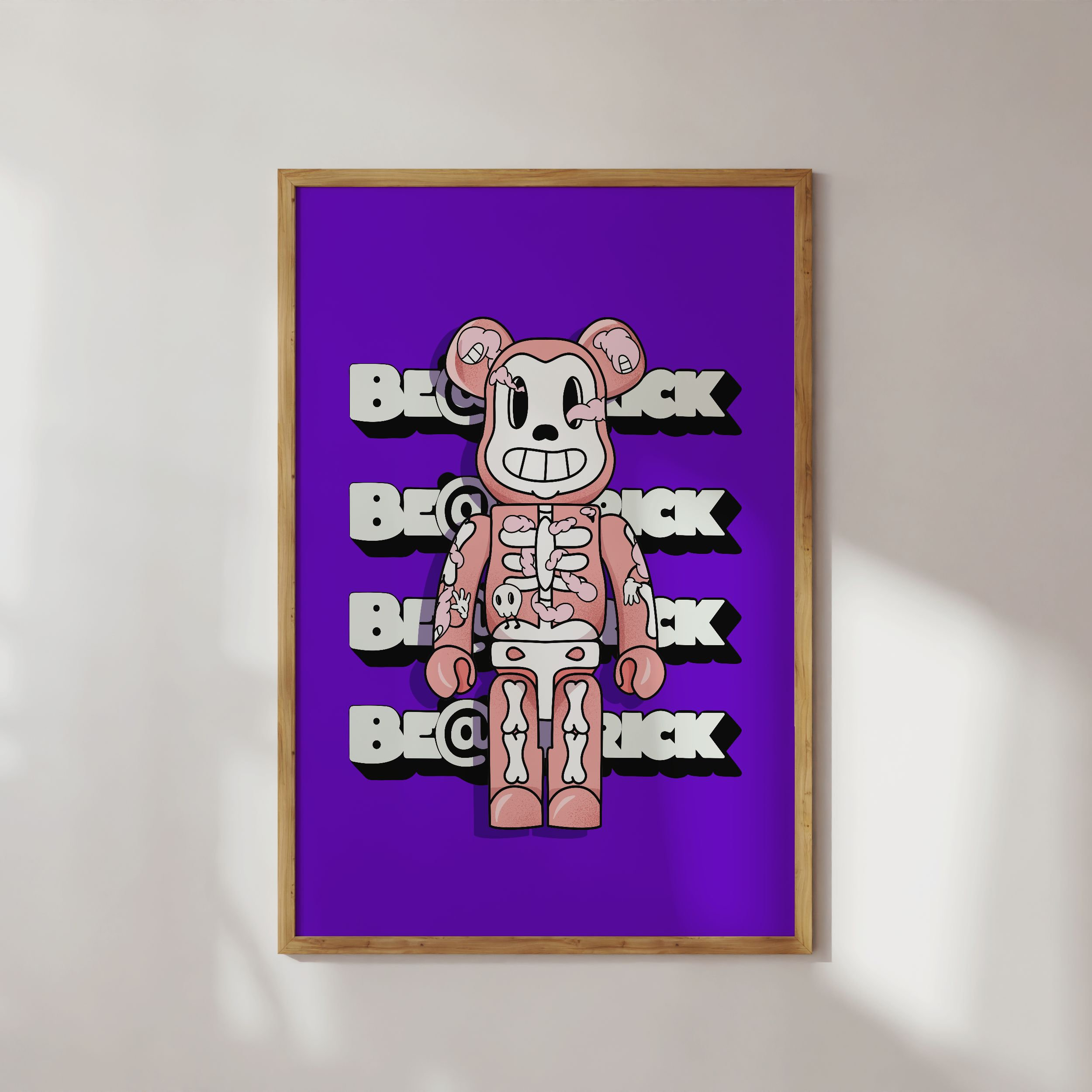 Pop Art Inspired Kaws Bearbrick Illustration, Vibrant Digital Art ...