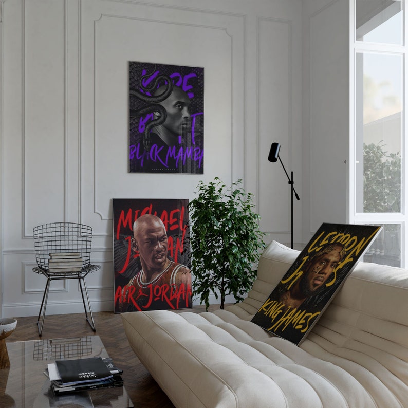 Set of NBA Goats Prints, Lebron James, Michael Jordan and Kobe Bryant ...