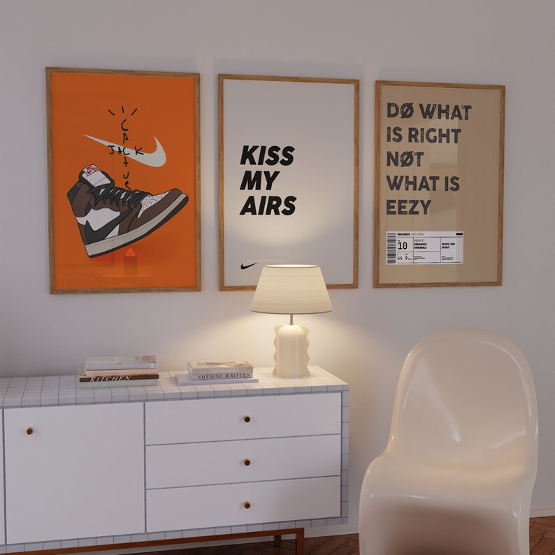 Nike Poster Set, Kiss My Airs, Nike Shoe Box Print, Cactus Jack Wall ...