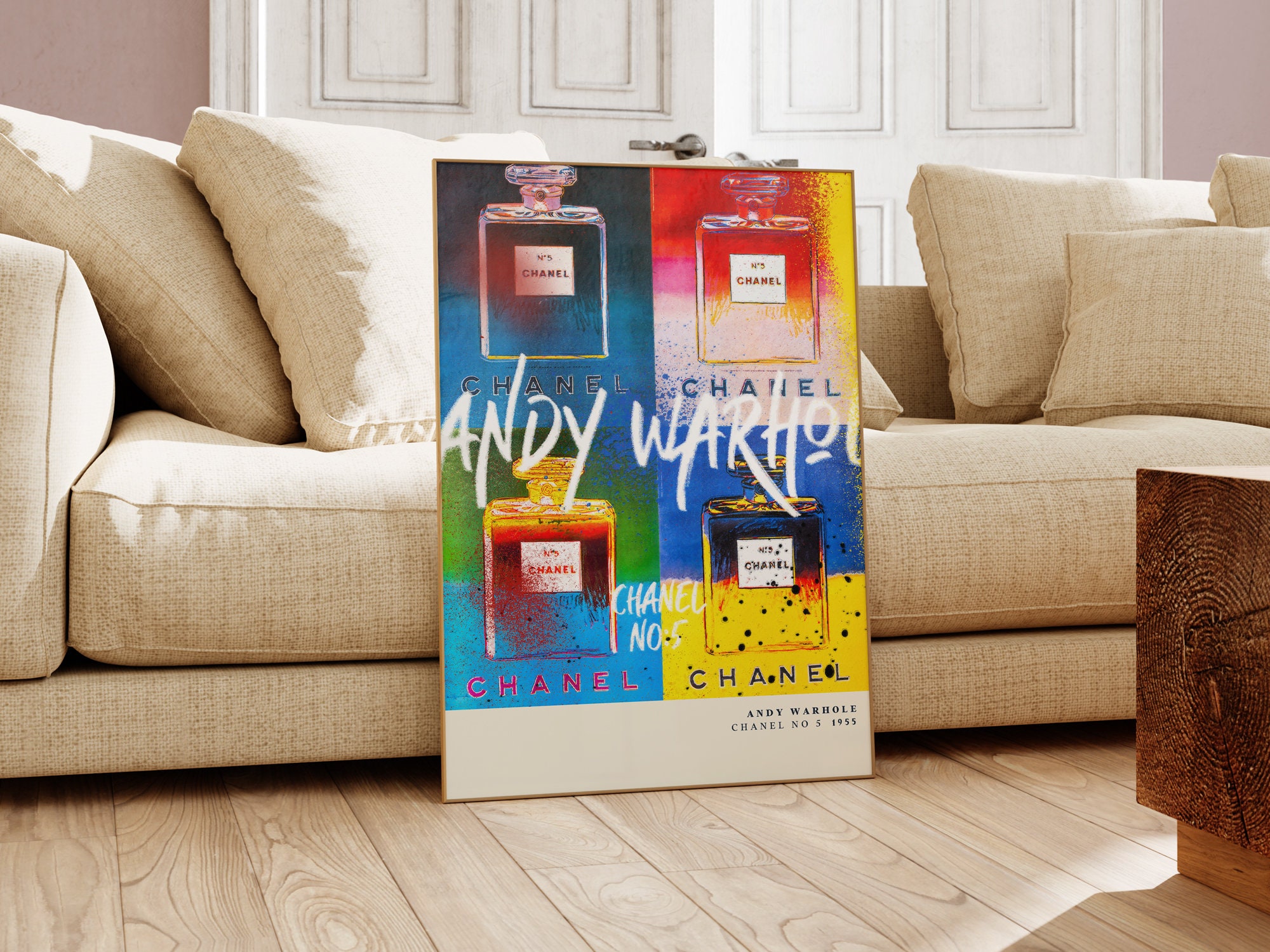 Colorful Pop Art Print, Andy Warhol Chanel Print, Famous Artist Print ...