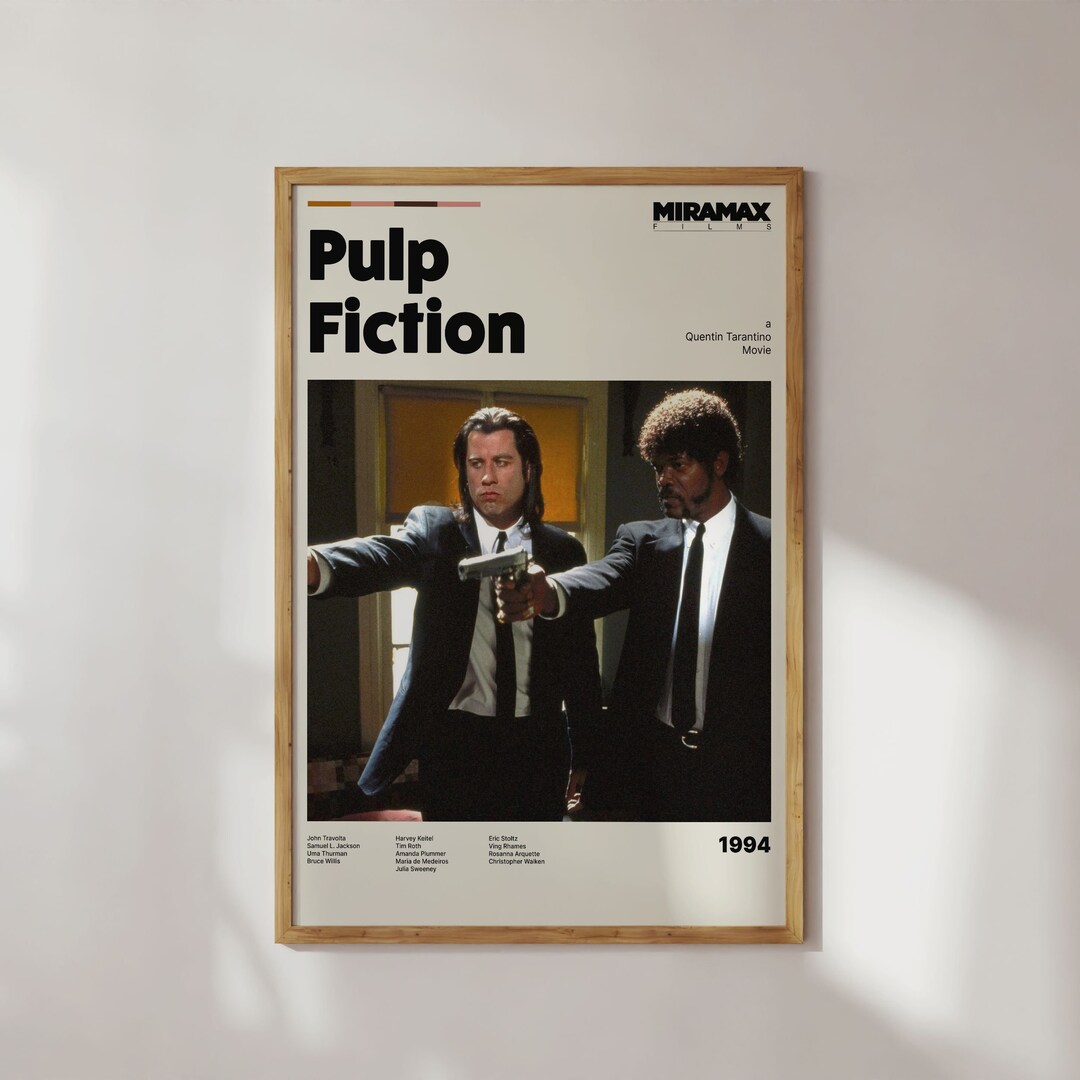 Pulp Fiction Poster, Iconic Duo Digital Print, Classic Film Inspired ...