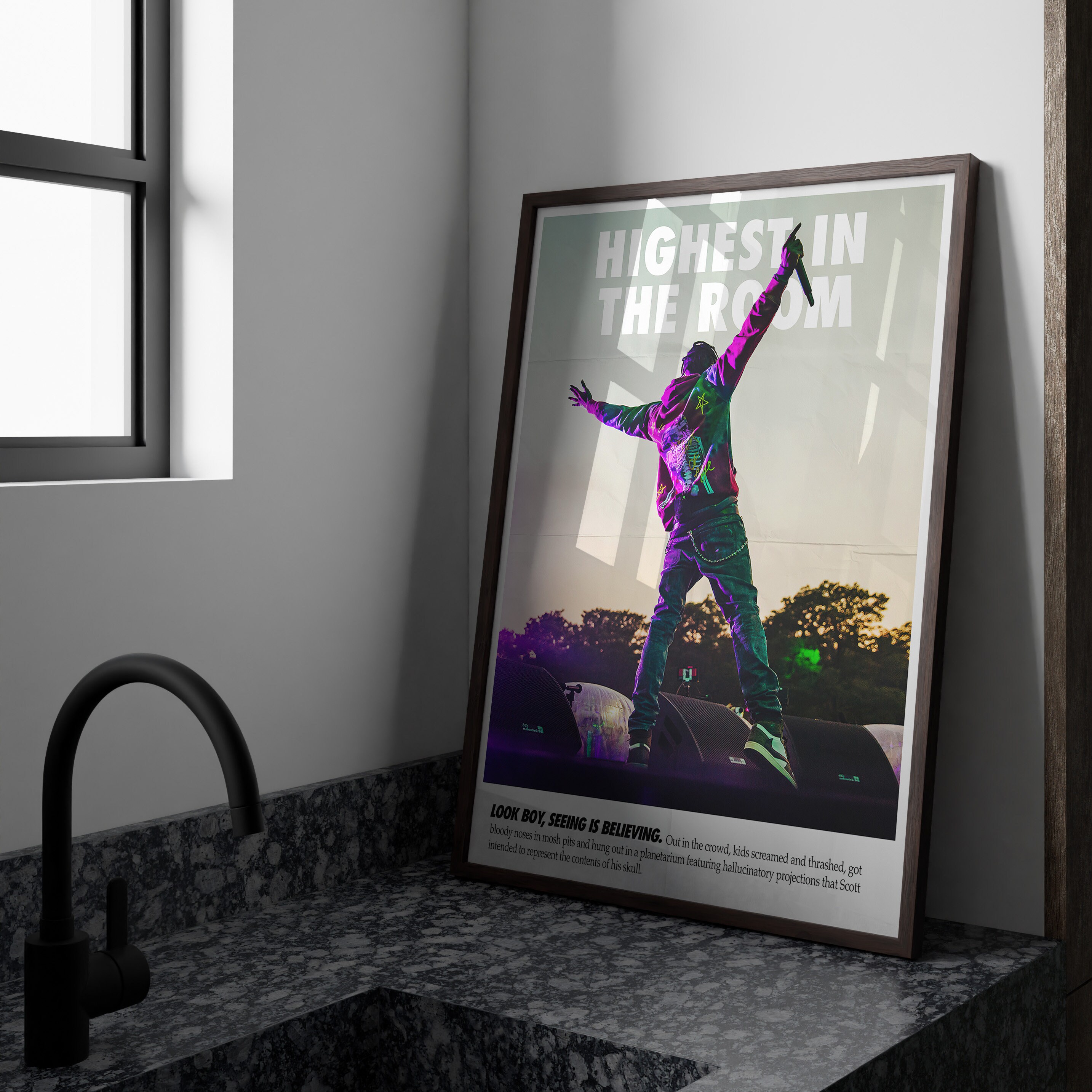 Travis Scott highest in the Room Poster Stage Performance Digital ...