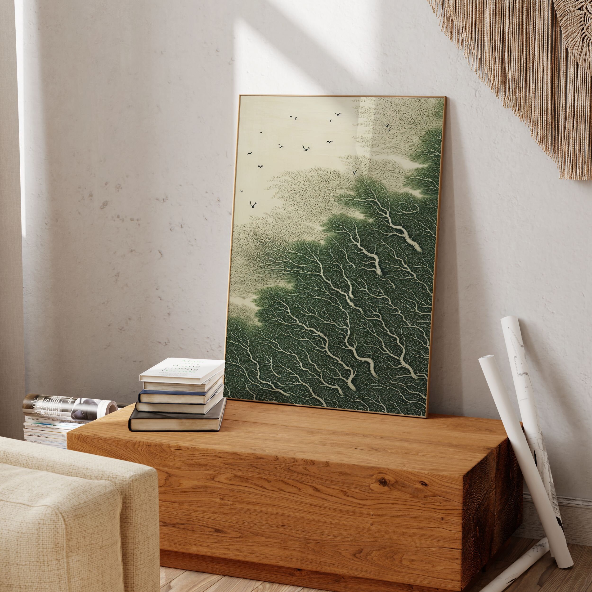 Printable Green Nature Poster, Digital Download, Home Decor, Green ...