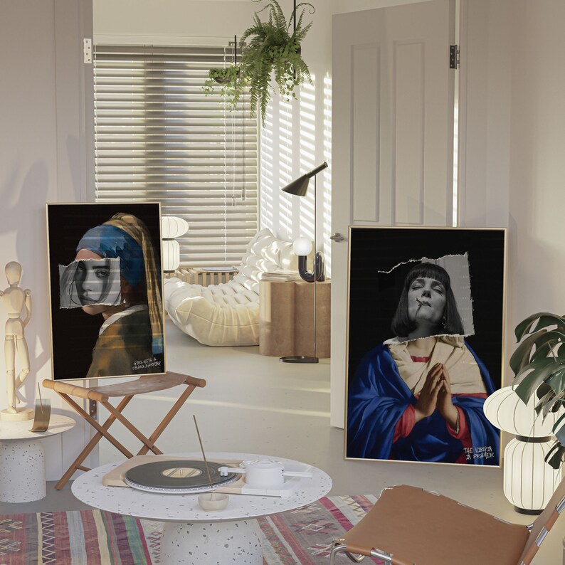 Unique Contemporary Art Mashup Digital Download Classic Meets Modern Home Decor Wall Art
