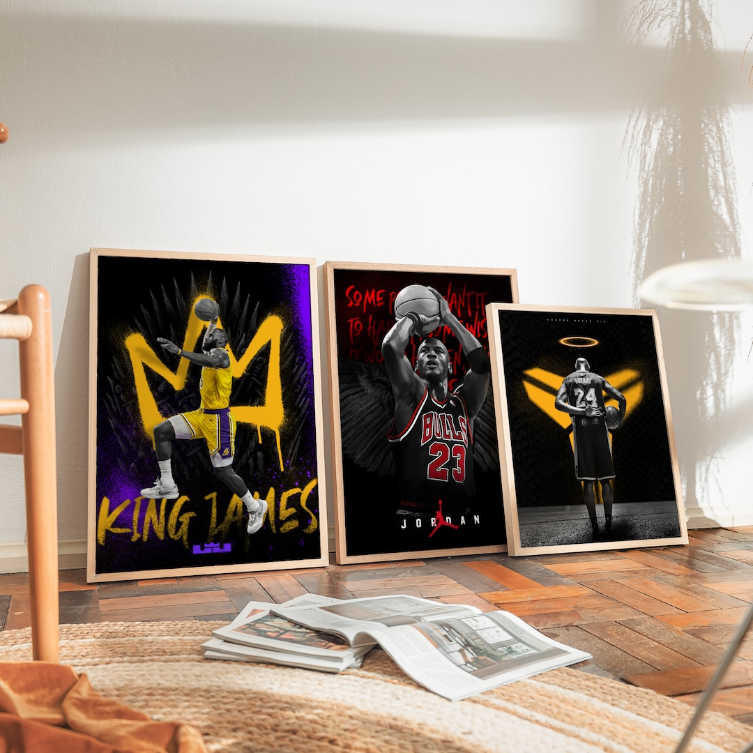 Basketball NBA Goats Printable Poster Pop Art, Peace of 3, Michael ...