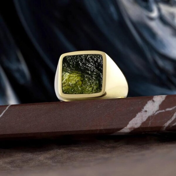 Moldavite Ring Men - Etsy