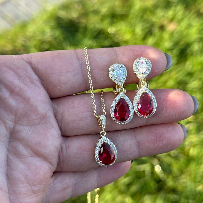 Red Clip Earrings - Etsy