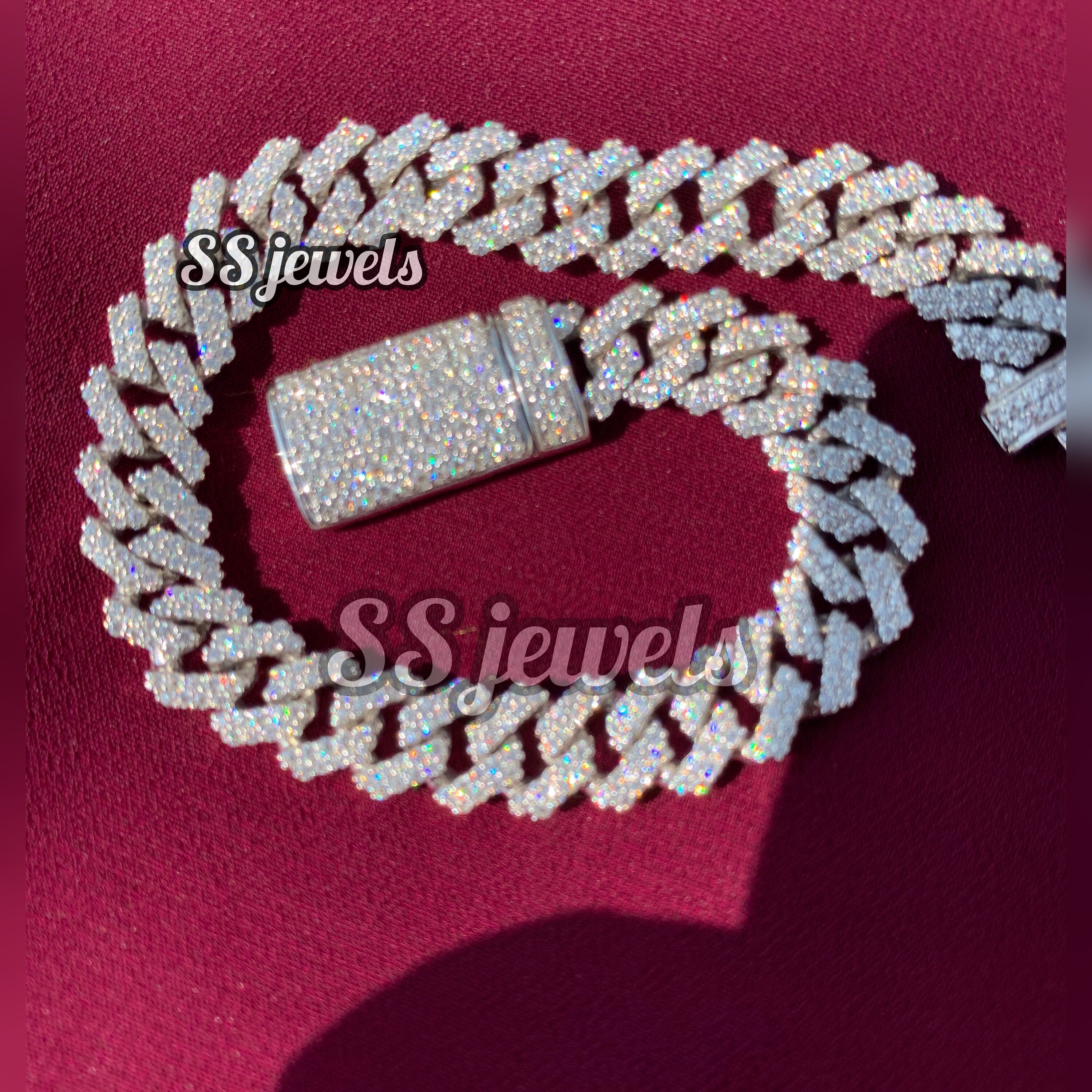 10mm Ice Out Cuban Link Bracelet VVS Moissanite Cuban Link - Etsy