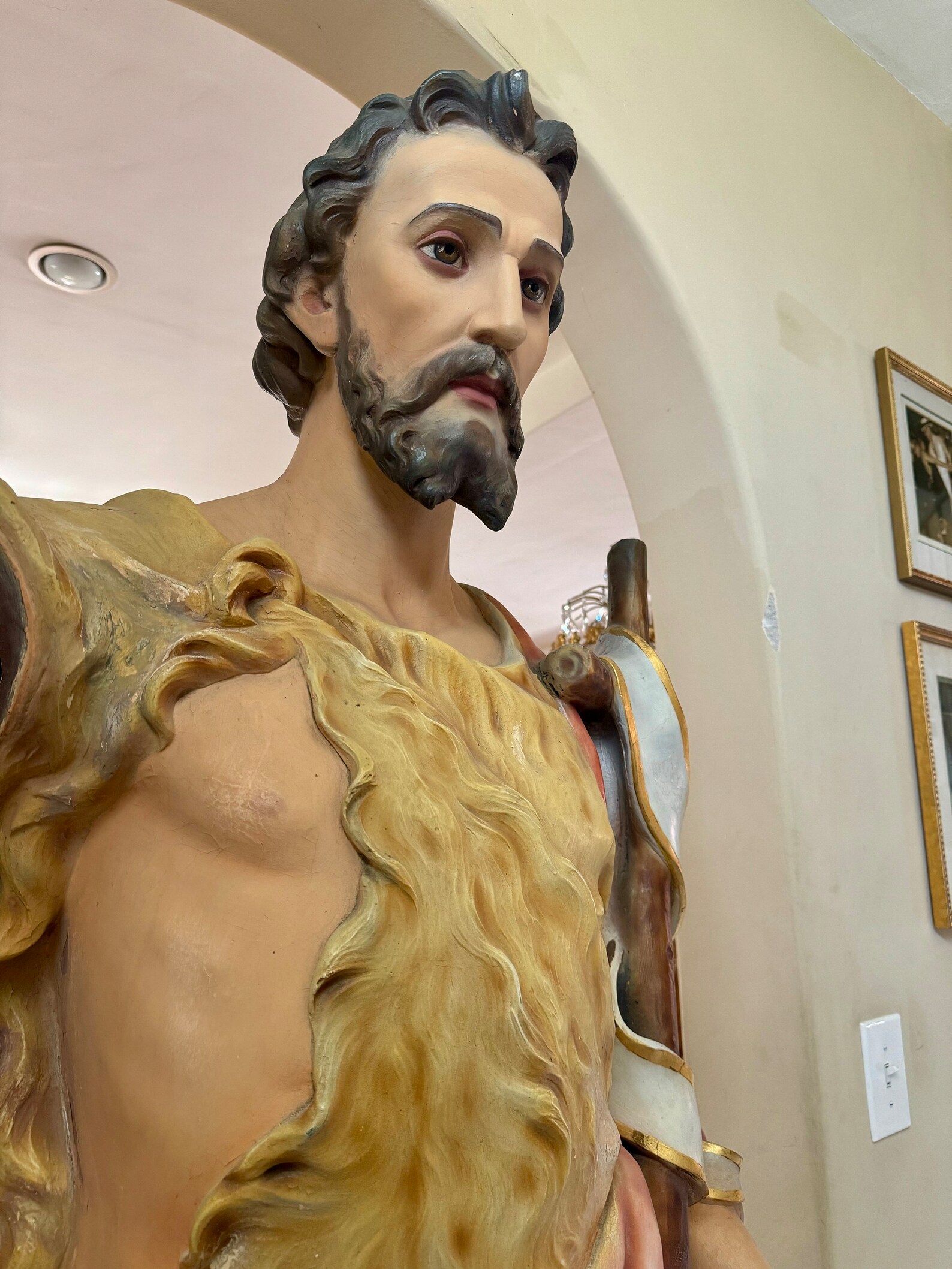 French Antique Life Size Religious Church Sculpture Statue Standing ...